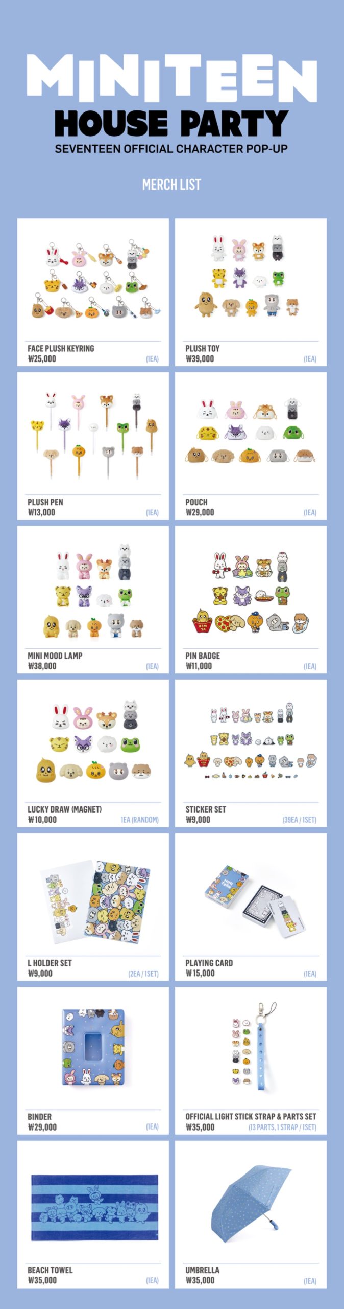 SEVENTEEN OFFICIAL CHARACTER POP UP STORE [MINITEEN HOUSE PARTY ...